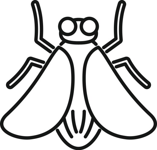 Housefly insect spreading germs with yellow wings Vector Image