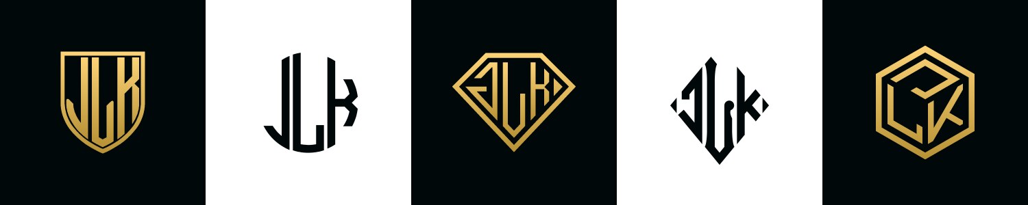 Initial letters jwm logo designs bundle Royalty Free Vector