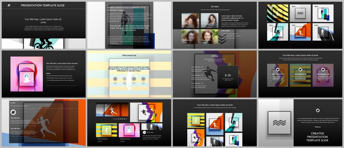 Templates for website design presentations Vector Image