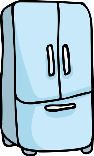 Blue fridge icon cartoon Royalty Free Vector Image
