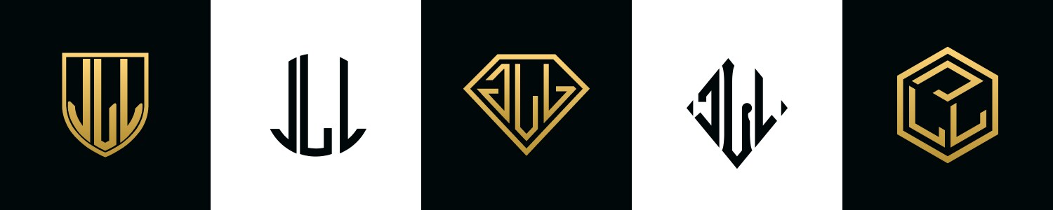 Initial letters jbk logo designs bundle Royalty Free Vector