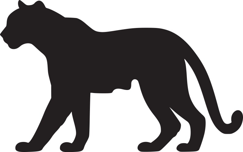 Snow leopard silhouette Royalty Free Vector Image
