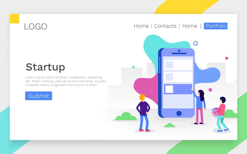 Set of flat design web page templates Royalty Free Vector