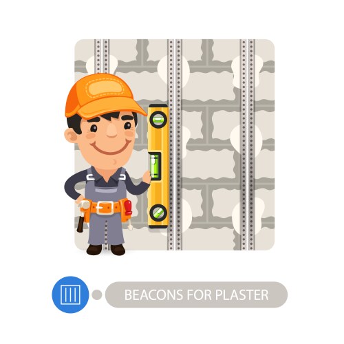 Worker with plaster cartoon Royalty Free Vector Image