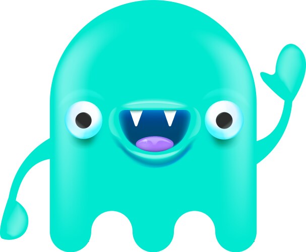 Funny cute smiling pink ghost monster isolated Vector Image