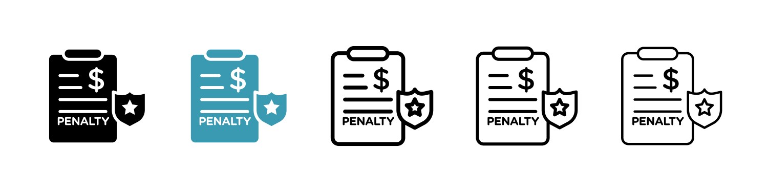 Penalty document icon symbol on white background Vector Image