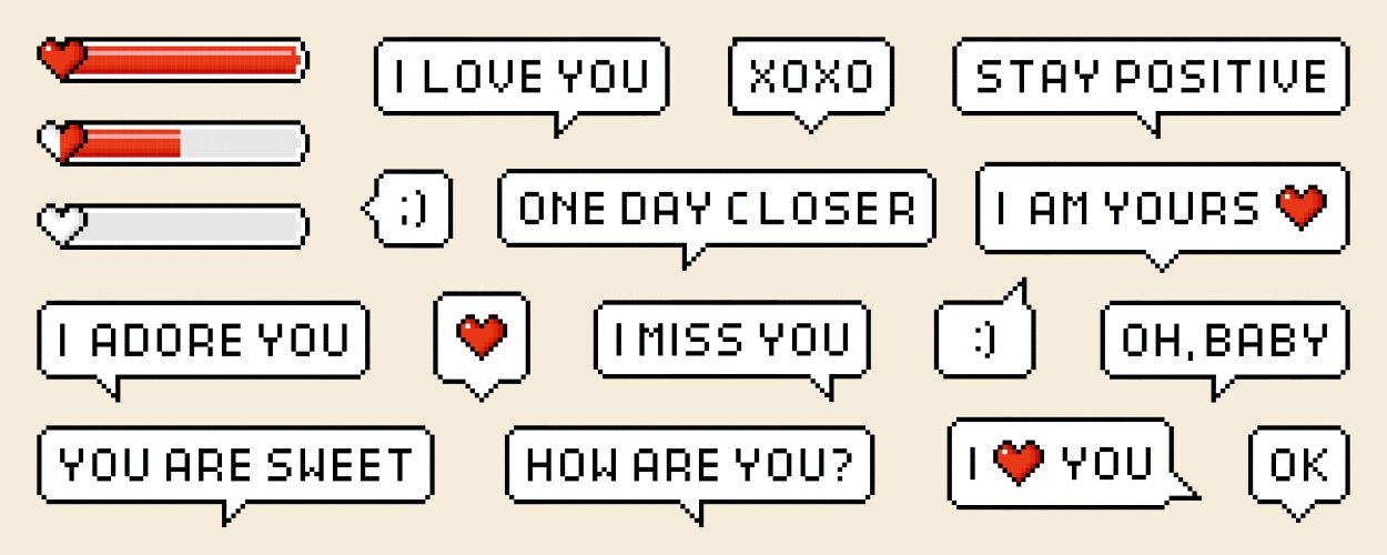 Empty pixel style text chat speech bubble Vector Image
