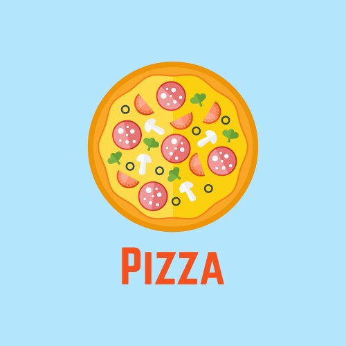 Half pizza with toppings Royalty Free Vector Image
