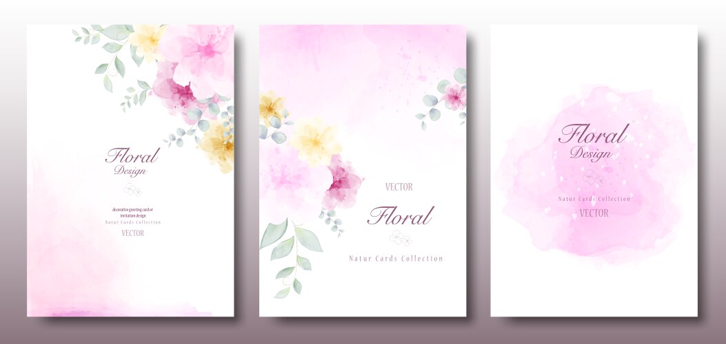Spring flowers invitation template card Royalty Free Vector