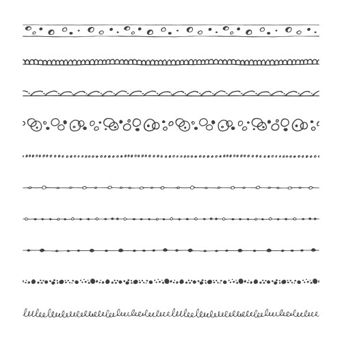 Hand drawn doodle lines vintage underline border Vector Image
