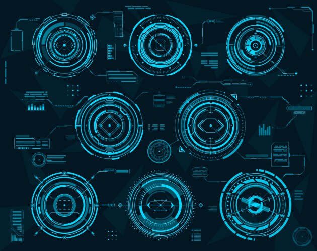 Hud infographic dashboard panel with space sphere Vector Image