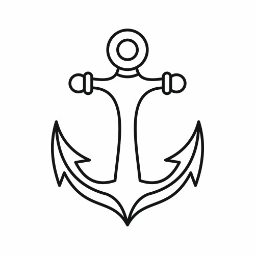 Anker anchor marine object naval heraldry icon Vector Image