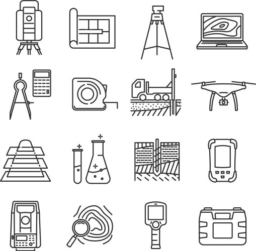 Surveyor symbol with a device Royalty Free Vector Image