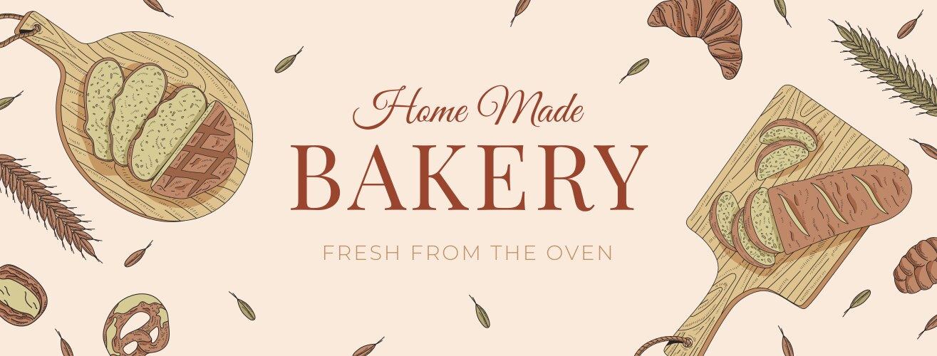 Gradient bakery shop facebook cover Royalty Free Vector