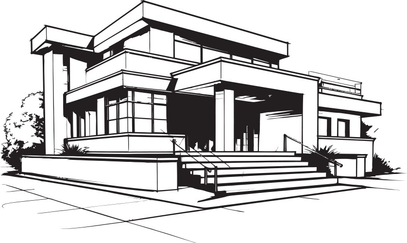 Architectural Drawing Building Elevation Plan Vector Images (over 180)