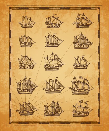 Brigantine ship Royalty Free Vector Image - VectorStock