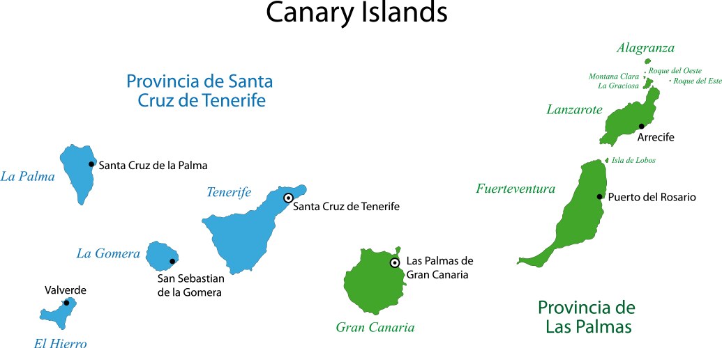 Canary islands map Royalty Free Vector Image - VectorStock