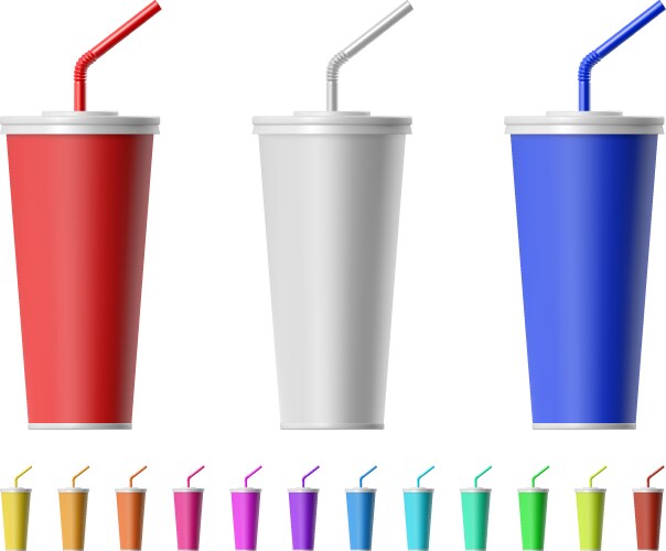 Fast food paper cups Royalty Free Vector Image