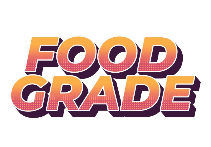 Food grade text effect in 3d style with good Vector Image