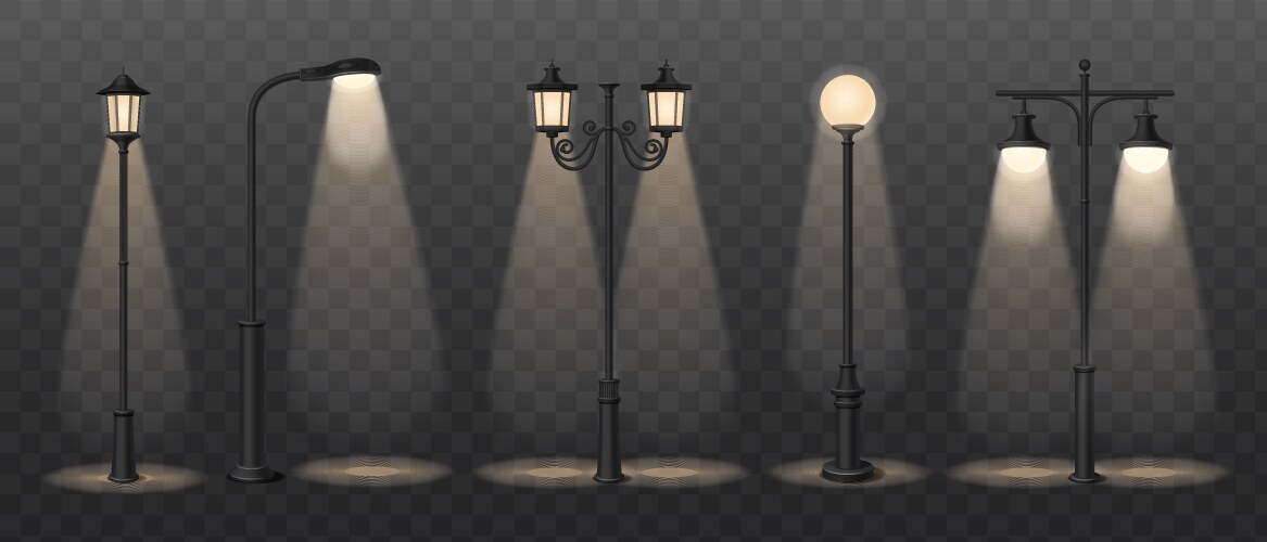 Lanterns realistic set Royalty Free Vector Image