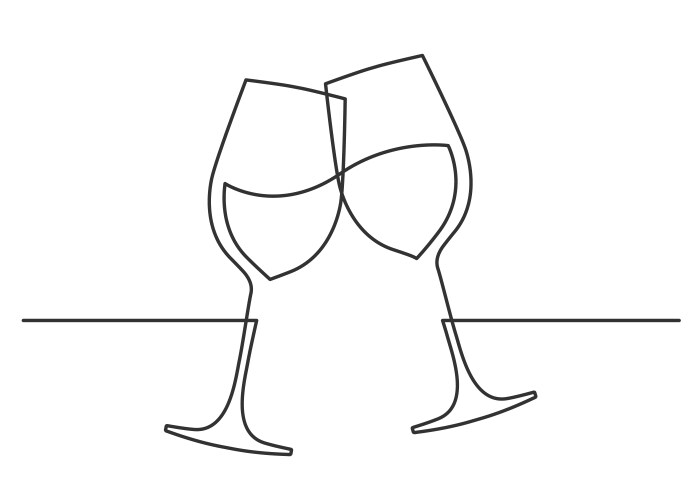 Continuous Line Drawing Hands Holding Glasses Vector Image