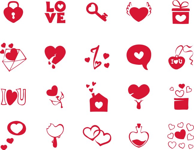 Happy valentine day set holiday romantic and love Vector Image