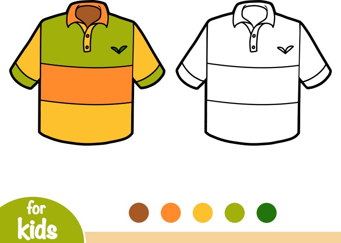 Coloring book t-shirt with a pocket Royalty Free Vector