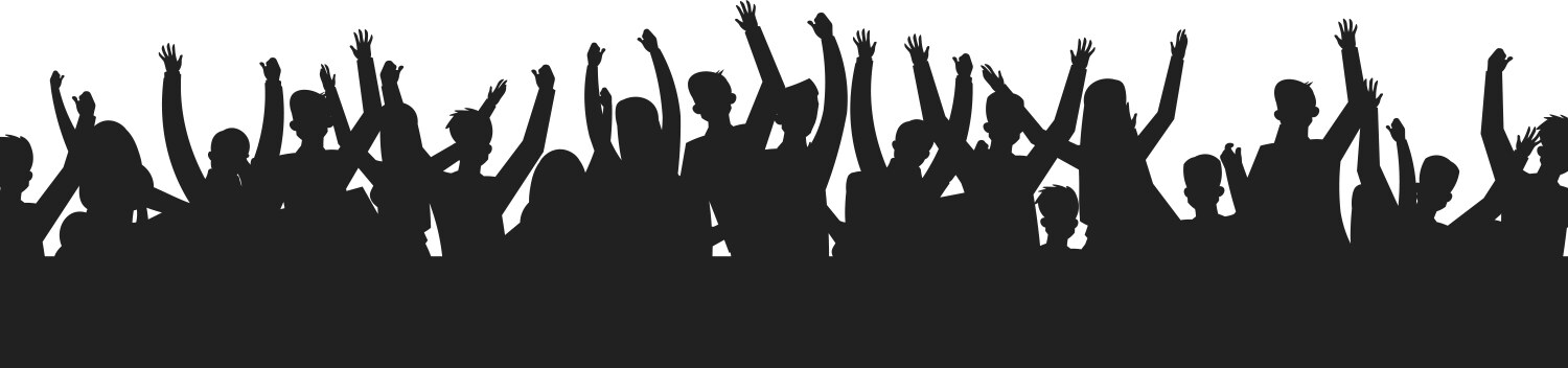 Hand crowd silhouette Royalty Free Vector Image