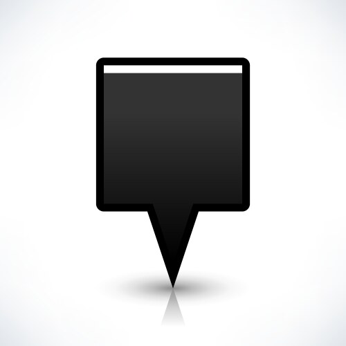 Black blank map pin flat location sign square icon
