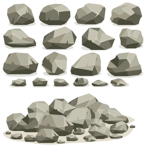 Rock stone set Royalty Free Vector Image - VectorStock