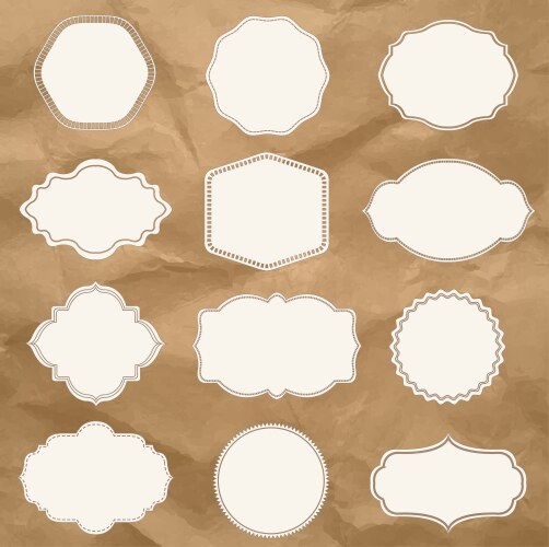Vintage label frames old frame shapes decorative Vector Image