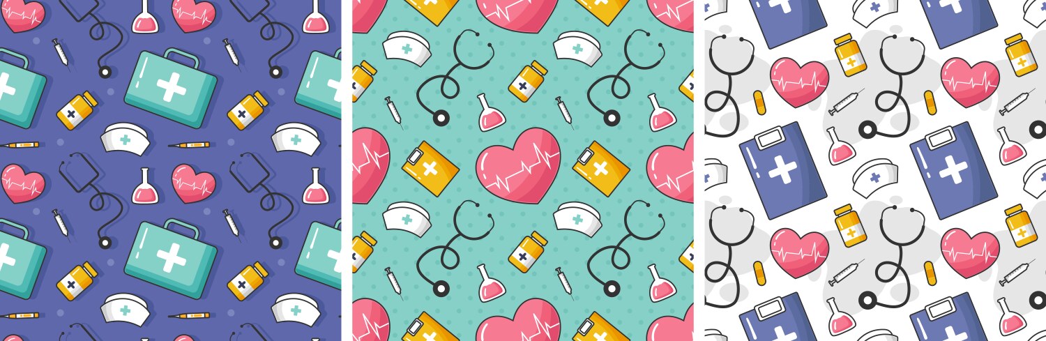 Doctors seamless pattern design with medical Vector Image