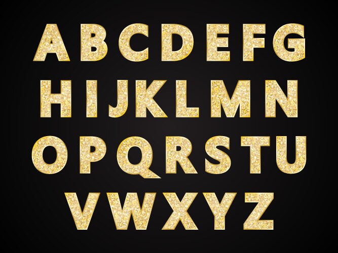 Glitter Gold Alphabet Script Vector Images (over 210)