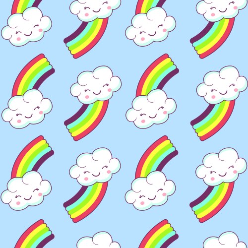 Rainbow background cute desktop wallpaper Vector Image