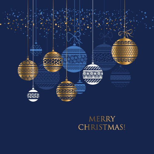 Gold christmas baubles Royalty Free Vector Image