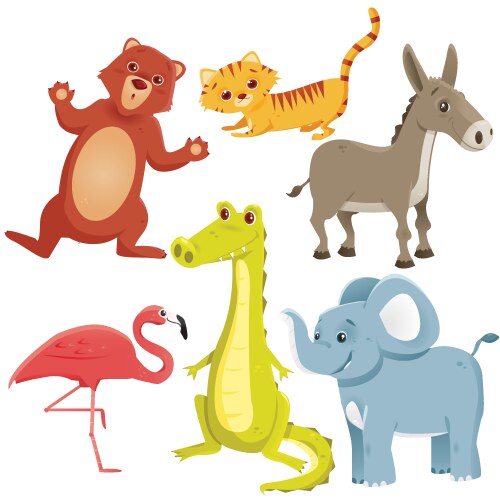 Set animal singing Royalty Free Vector Image - VectorStock