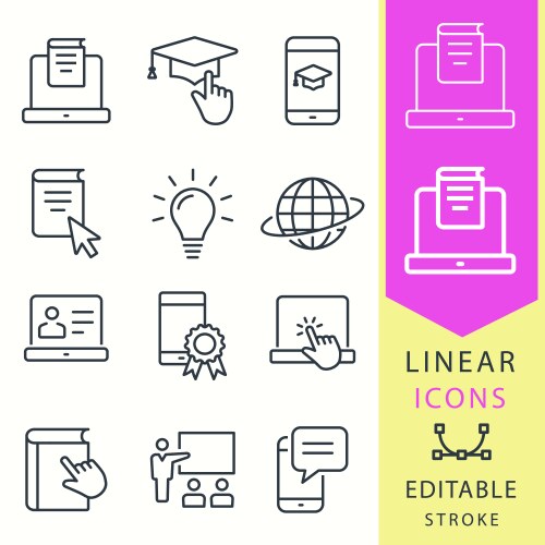 Set of school icons on white background Royalty Free Vector