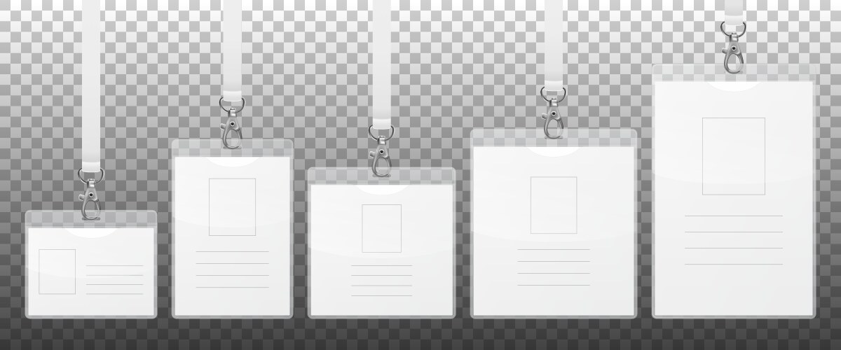 Realistic 3d empty graphic id card Royalty Free Vector Image