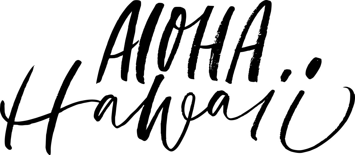 Aloha lettering design hawaiian Royalty Free Vector Image