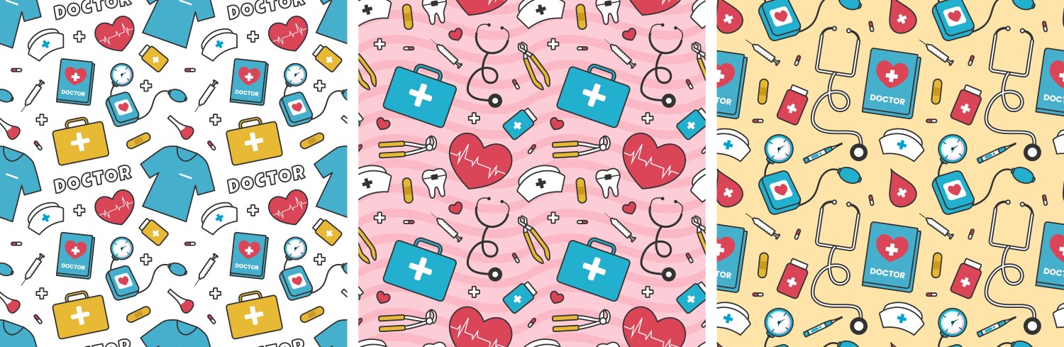 Doctors seamless pattern design with medical Vector Image
