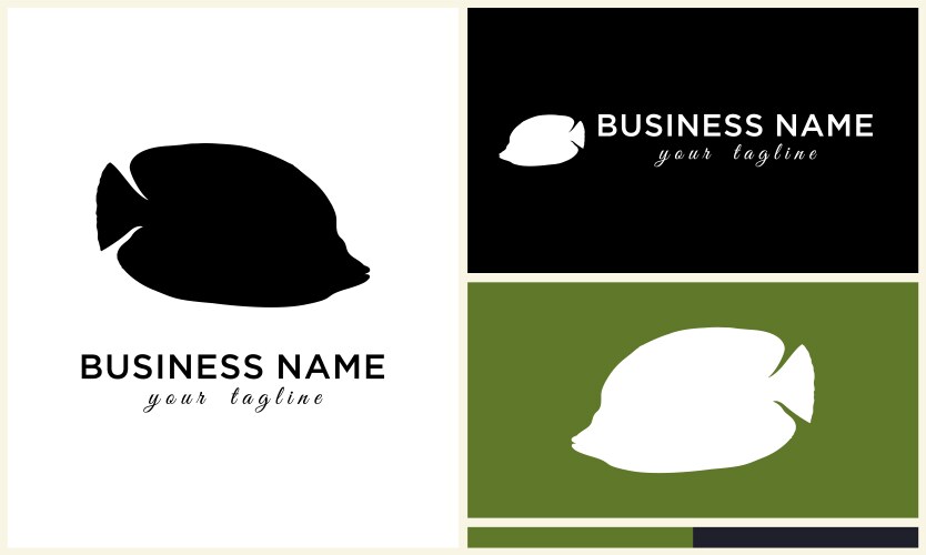 Silhouette fish logo template Royalty Free Vector Image