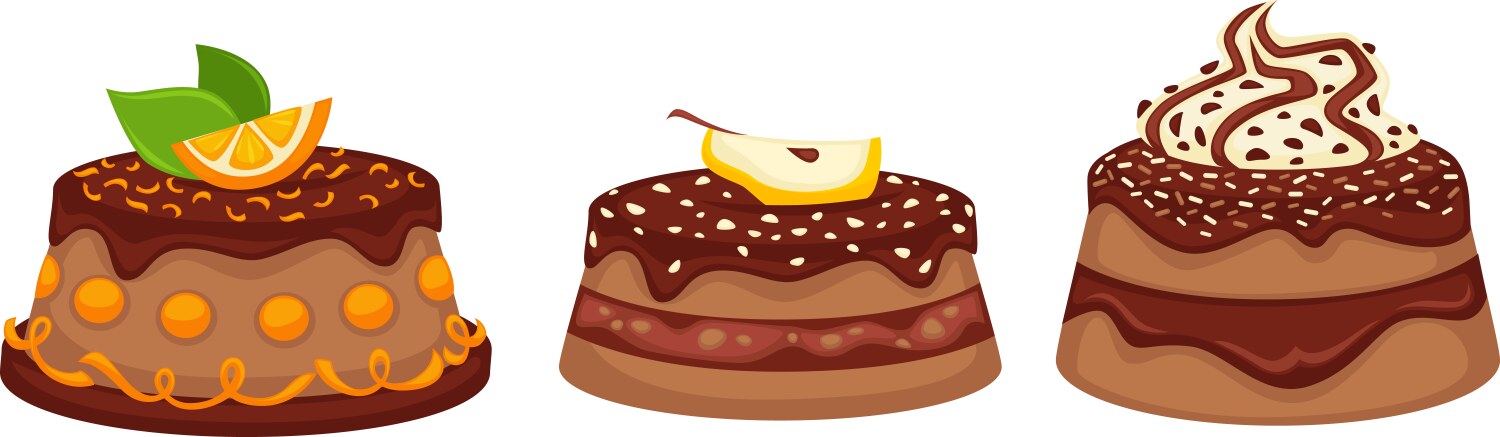 Cake and desserts with cream mousse print Vector Image