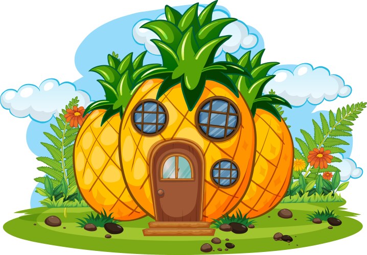 Fantasy fruit house isolated Royalty Free Vector Image