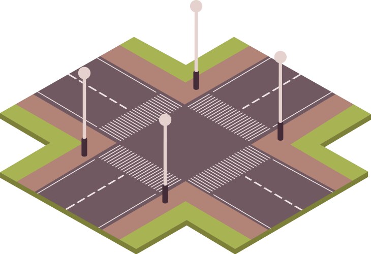Isometric people cross road at a pedestrian Vector Image