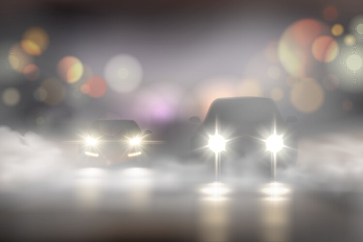 Car road lights set Royalty Free Vector Image - VectorStock