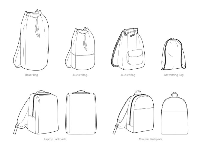 Bag Drawing Technical Vector Images (over 280)