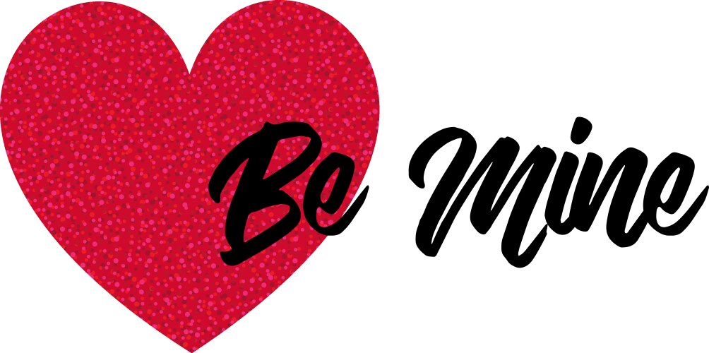Heart with ribbon and phrase be mine Royalty Free Vector