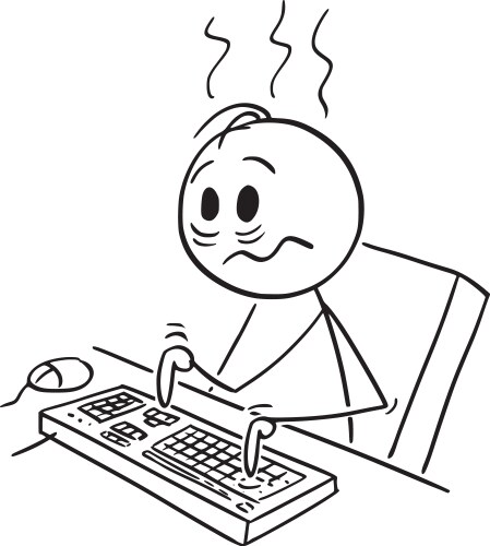 Cartoon stressed man or businessman overloaded Vector Image