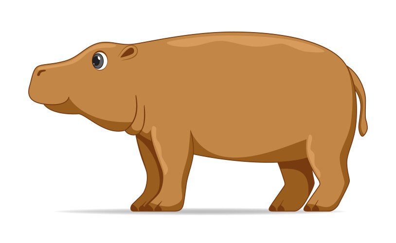Cartoon funny hippo isolated on white background Vector Image