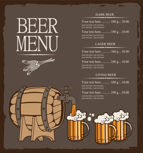 Alcohol cocktails drink menu card template Vector Image